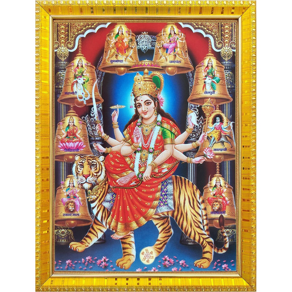Red Durga ma other sherawali nav Durga 9 Form on Tiger MATA vaishno ...