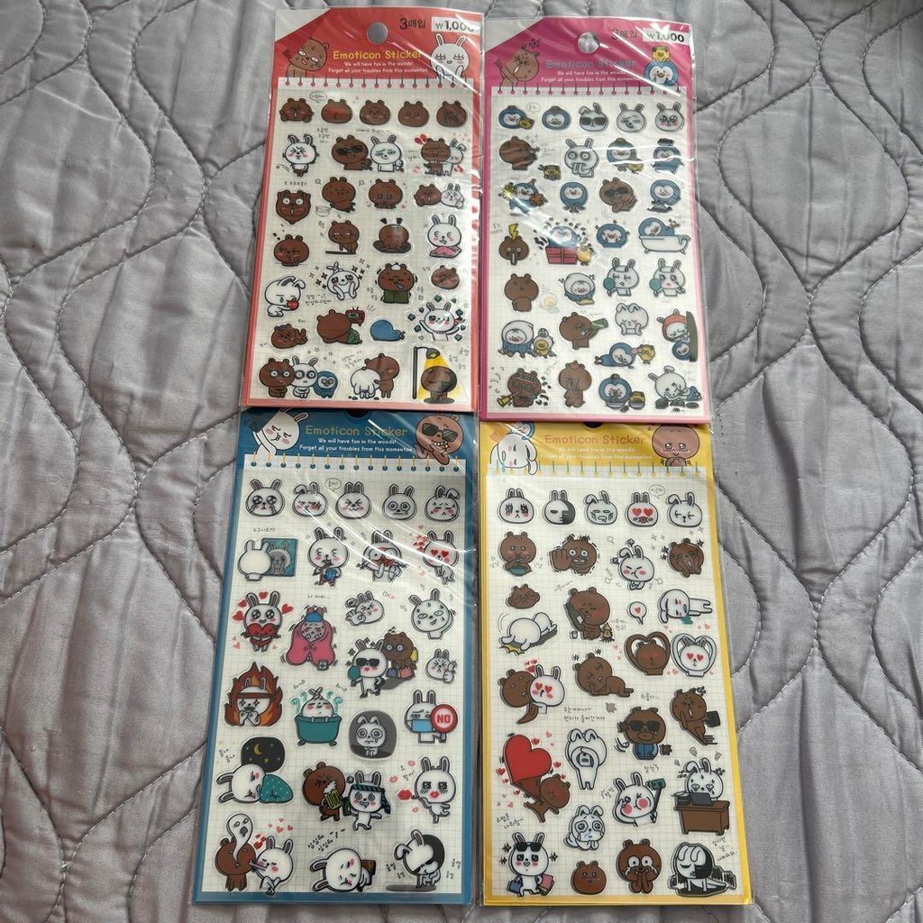 【Direct from Japan】Korea Daiso Emoticon Stickers 4-Pack Set | Shopee ...