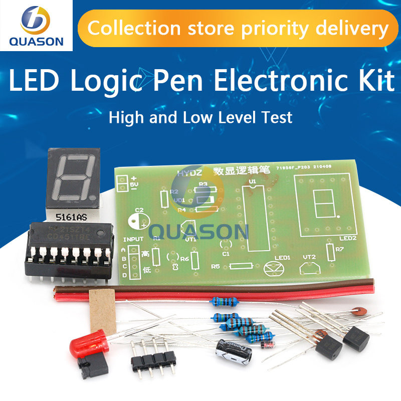 DIY LED pcb Digital Display LED Logic Pen Electronic Kit High and Low ...