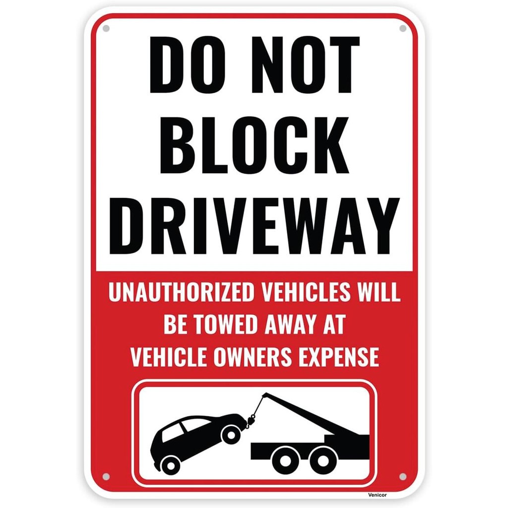 Do Not Block Driveway Sign, 12 x 8 Inches - Metal - No Parking Dont ...