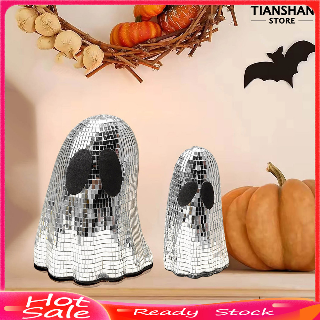 [TSS]☃Halloween Disco Ghost Decor Glitter Silver Ghost Disco Mirror ...