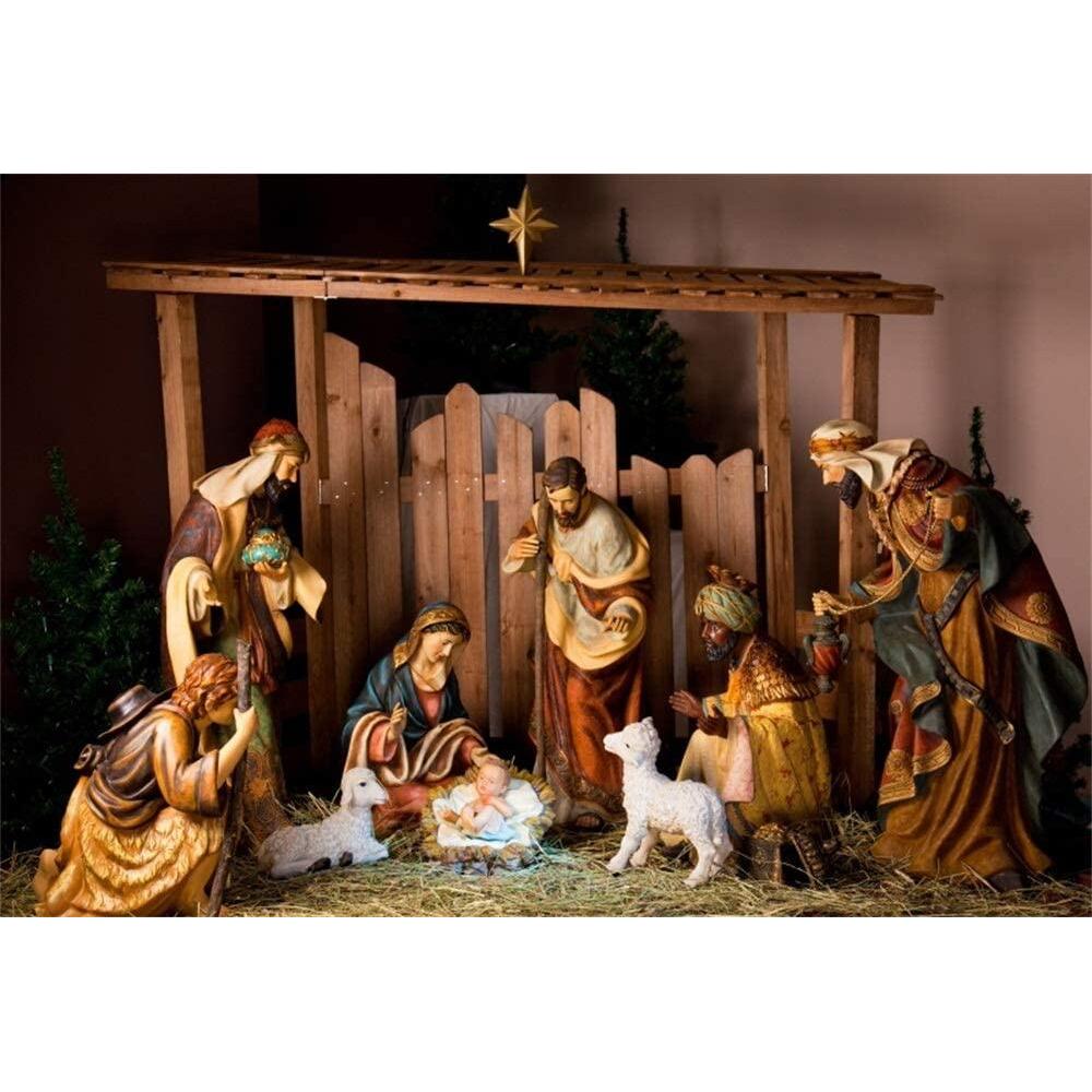 Bethlehem Manger Scene Backdrop The Birth of Jesus Christ Child Barn ...