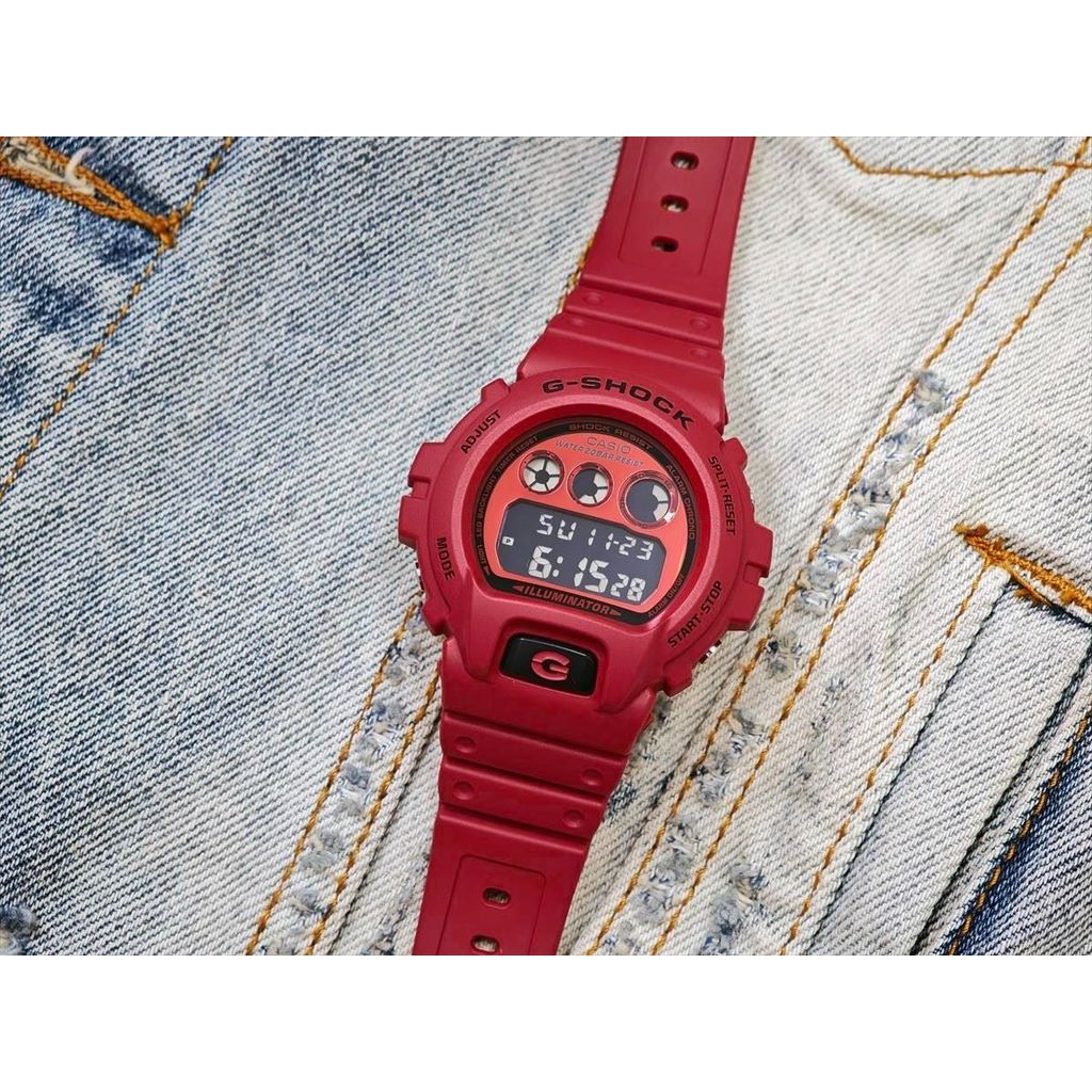 Casio G-Shock DW-6900RRB-4D Digital Vibrant Red Resin Men's Fashion ...