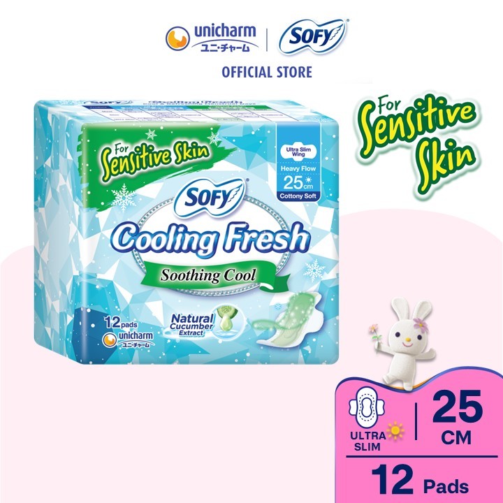 SOFY Cooling Fresh Cucumber Day Ultra Slim Wing 25cm x 12 Pcs | Shopee ...