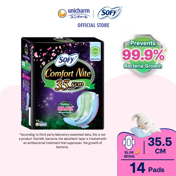 SOFY Body Fit Night Slim Wing Anti Bacterial 35.5cm x 14 Pcs | Shopee Malaysia