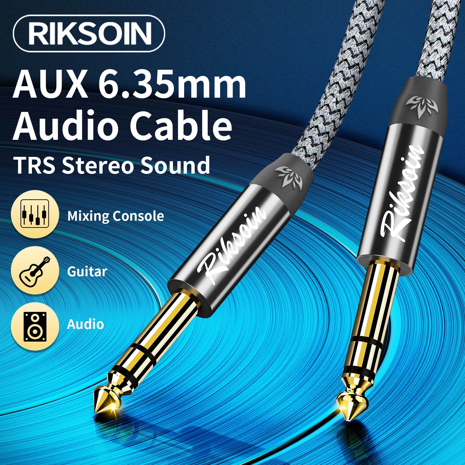 TRS 1/4 Inch Guitar Cable Male Jack Stereo Audio for Electric Guitar ...