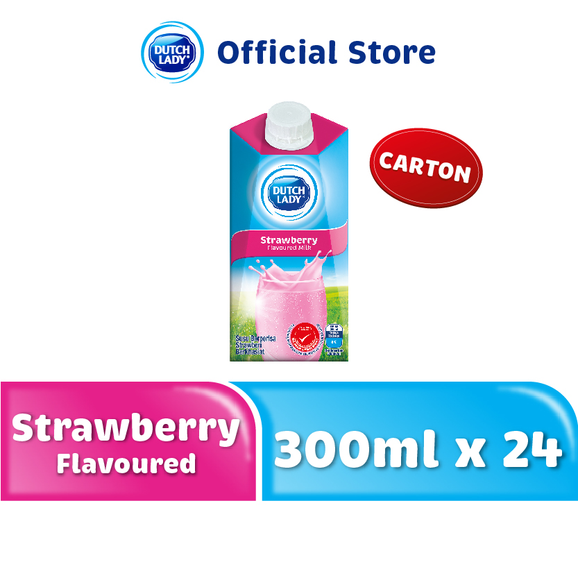 Dutch Lady UHT Milk Strawberry Flavoured Milk 300ml x 24 | Shopee Malaysia