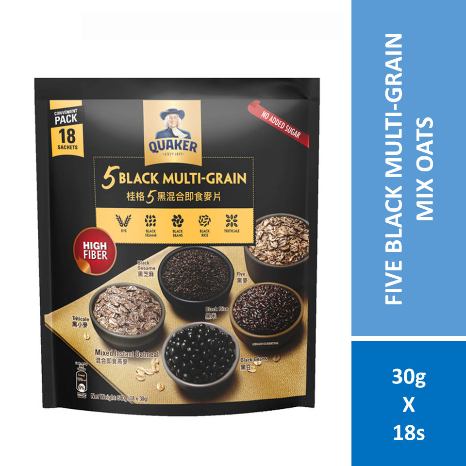QUAKER Five Black Multi-Grain Mix Oats (30g x 18) | Shopee Malaysia