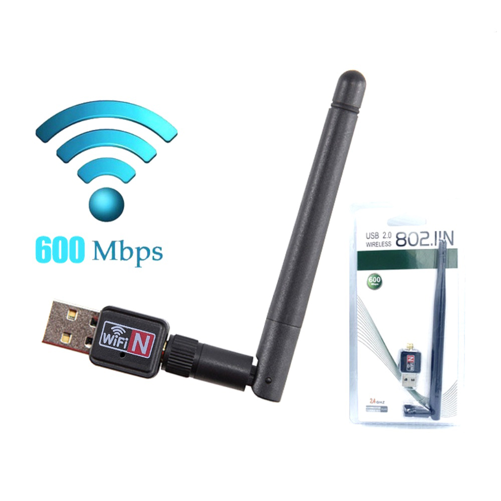 600Mbps High - Speed 2.4Ghz Wireless USB WiFi Receiver Adapter with ...