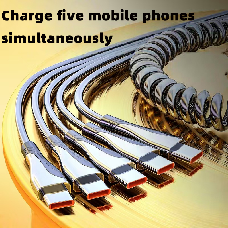 5-Pack Retractable USB-C Cables - 1.3m/2m for Phones Bluetooth ...