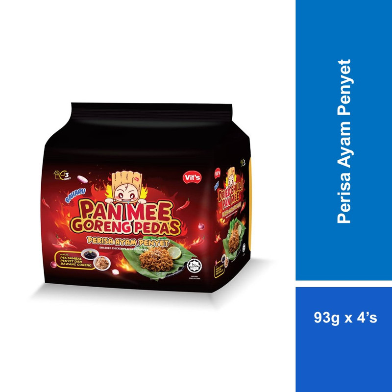 Vit s Pan Mee Goreng Pedas Perisa Ayam Penyet 93g x 4's | Shopee Malaysia