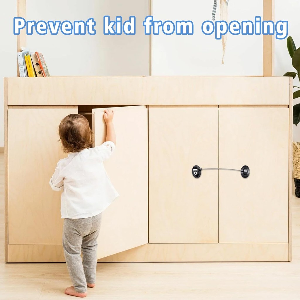 2 Piece Black Refrigerator Lock,Child Safety Refrigerator Lock,File ...