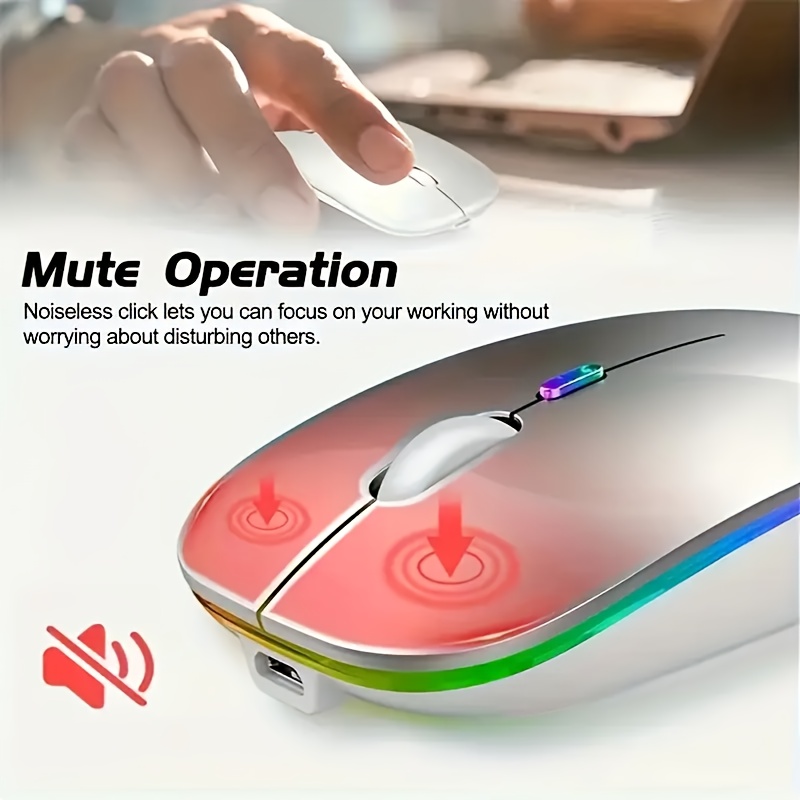 Rechargeable Wireless Mouse 2.4G Bluetooth Dual Mode Rechargeable for ...