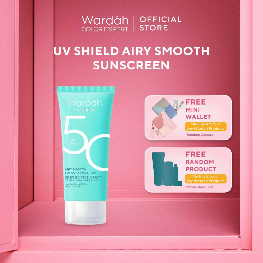 Wardah UV Shield Airy Smooth Sunscreen Serum SPF 50 PA++++ 40 ml ...