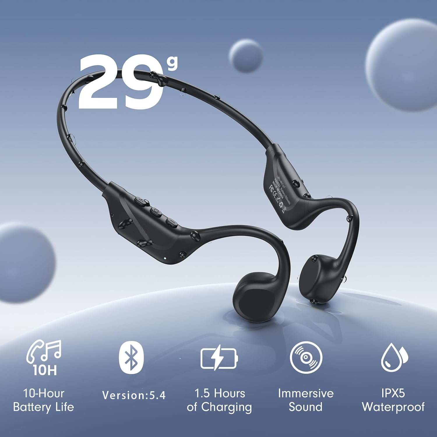 X1 Wireless Bluetooth Headphones: Bone Conduction, Noise-cancelling ...