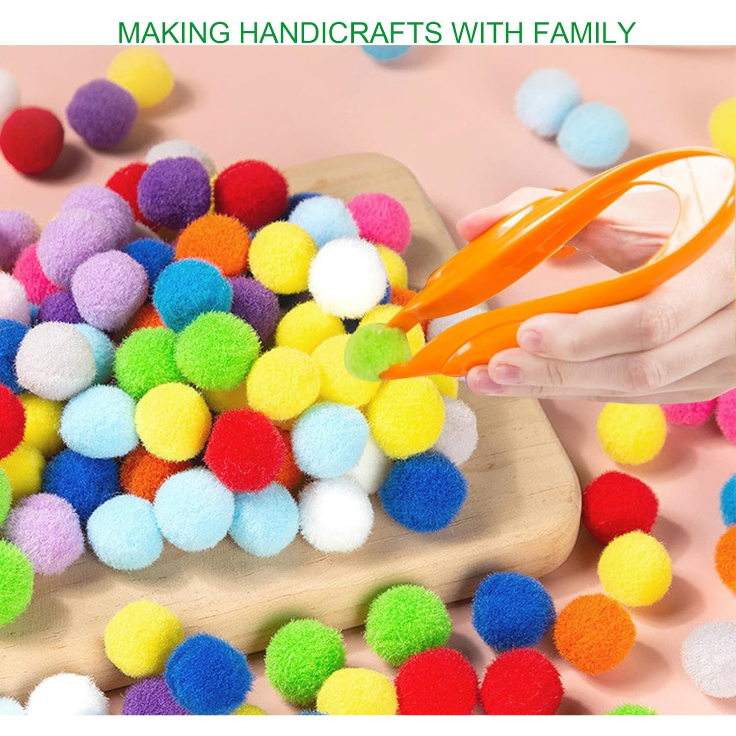 1 Inch 100/200/500 Pom poms Soft and Fluffy Craft Pom Pom Balls – Multicolor Craft Supplies ...