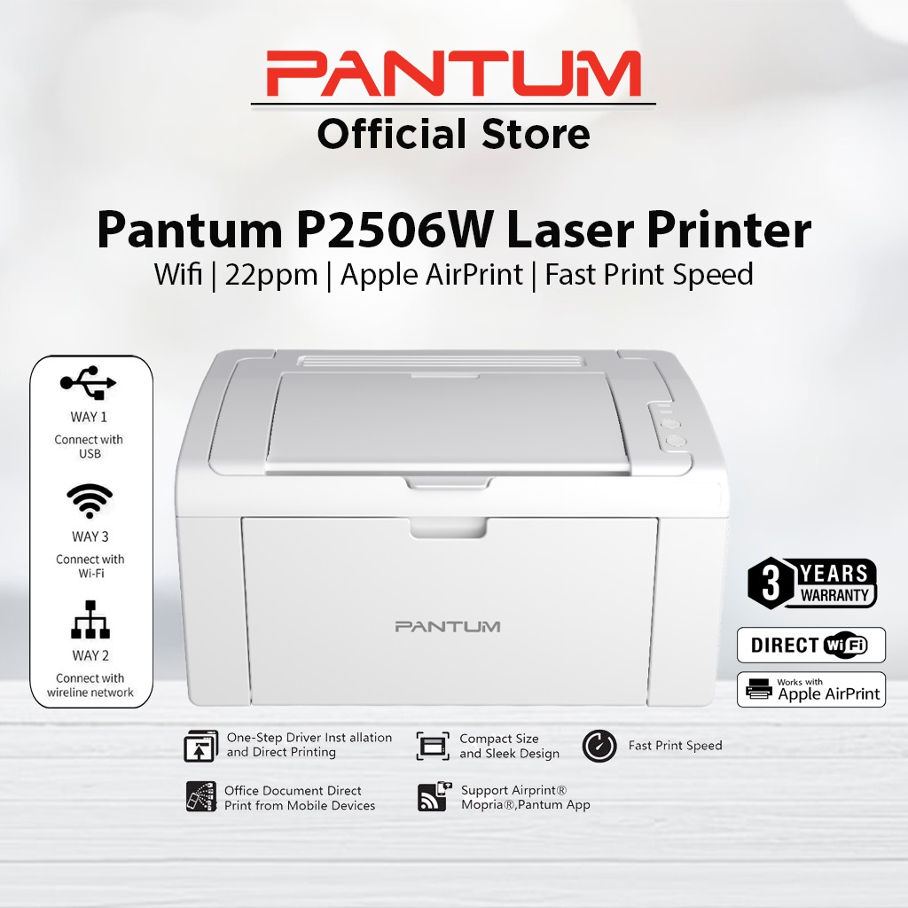 Pantum Monochrome Wireless Laser Printer With Starter Toner P2506W | Shopee Malaysia
