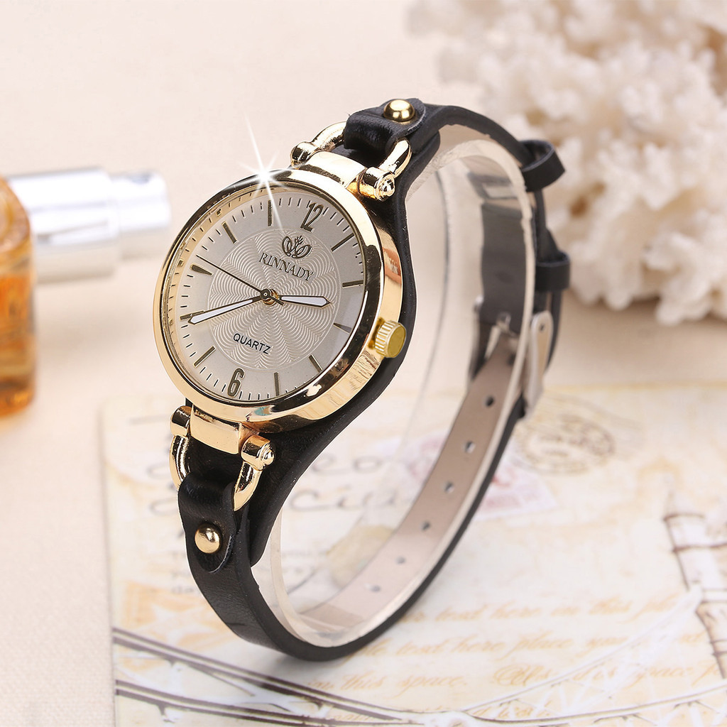 New Chic Women's Quartz Watch with Unique Integrated Leather Strap ...