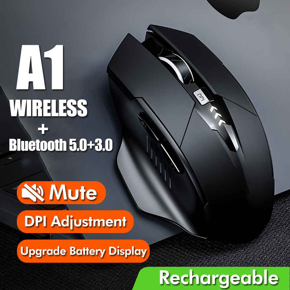 M6P/A1 Wireless Mouse Rechargeable 2.4G Bluetooth Mouse PC Laptop Mice ...