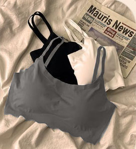 Summer Seamless Ice Silk Bralette for Women - Push-Up Visible Cleavage ...