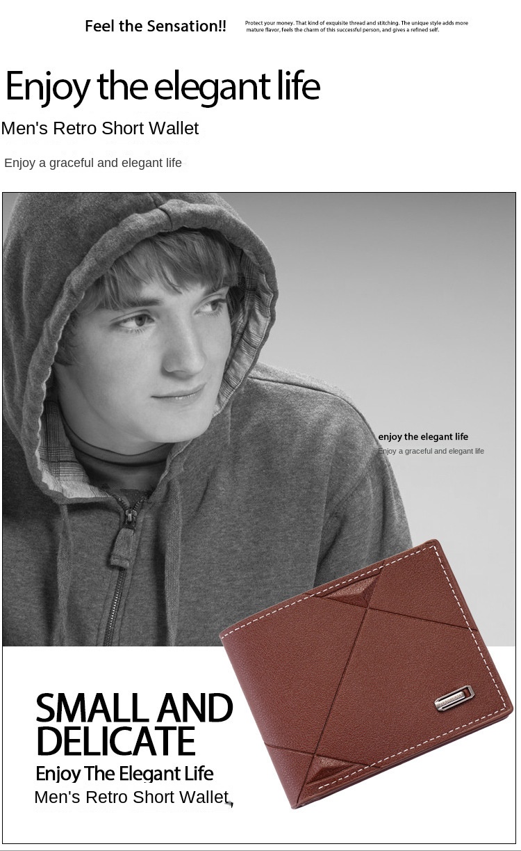 Men's Slim Pu Leather Wallet - Multifunctional with Coin and Card Slots ...