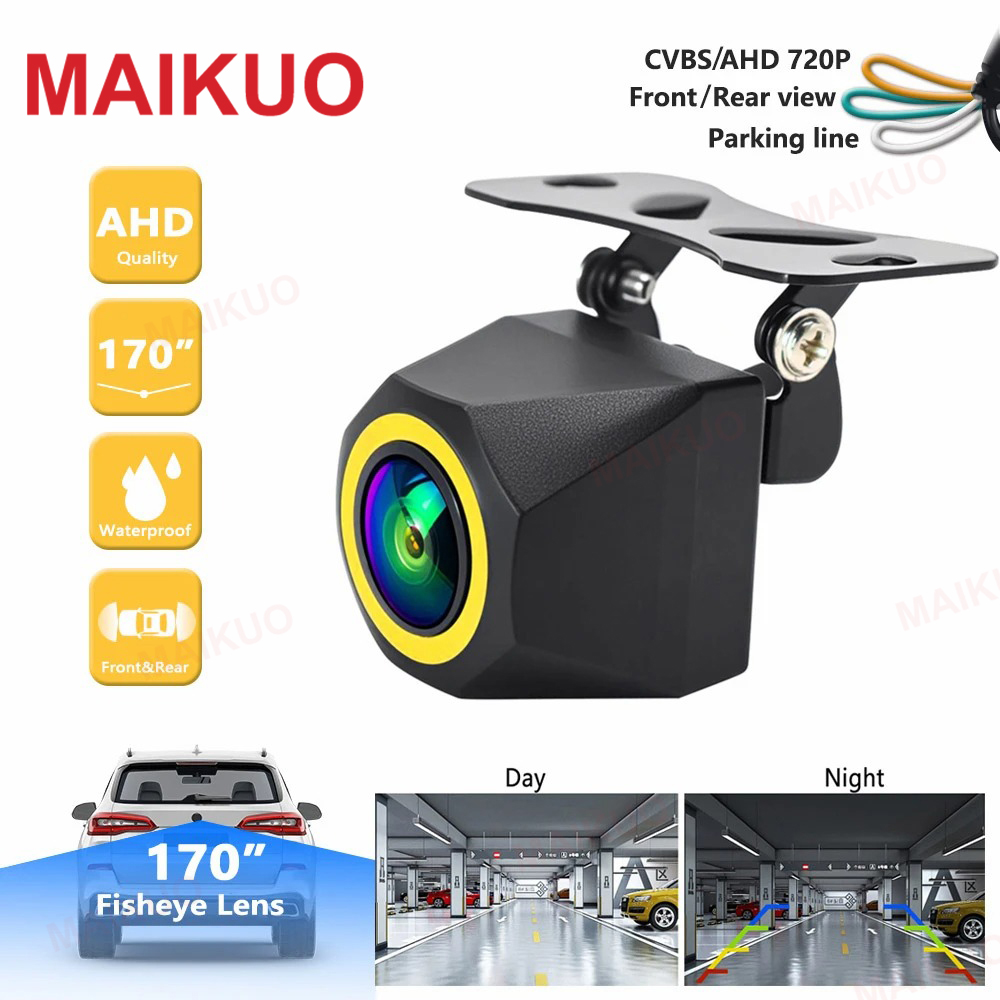 AHD Car Rear View Camera 170° Fisheye Golden Lens Full HDR Night Vision ...