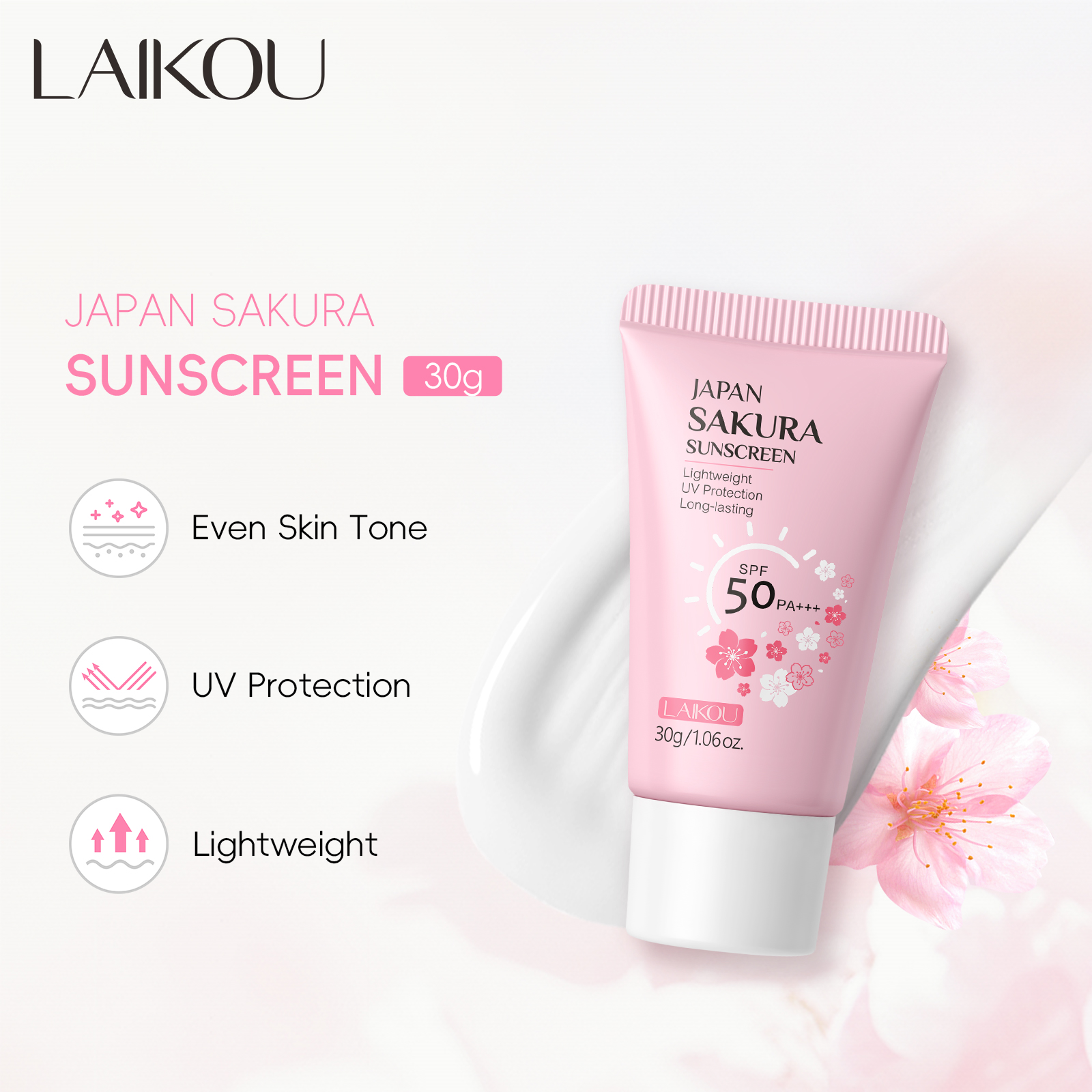 L AIKOU Sakura W hitening Sunscreen UV Protection SPF50 PA ...
