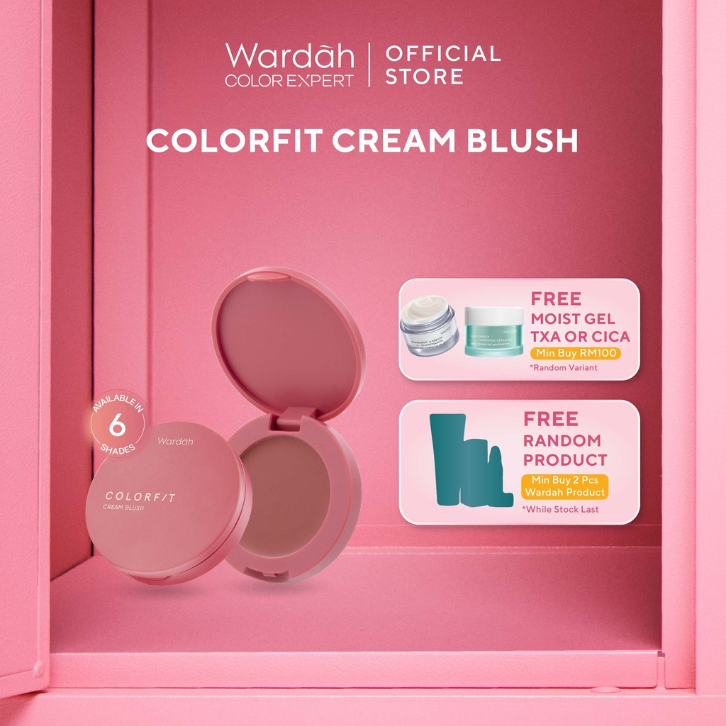 Wardah Colorfit Cream Blush - Lightweight, Creamy Texture, Easy to ...