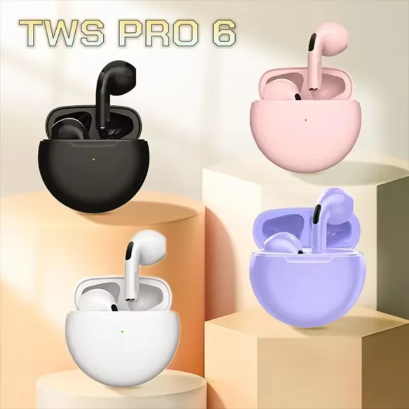 TWS Pro6 Mini Wireless Bluetooth Headphones HIFI Stereo Sport Earbuds ...