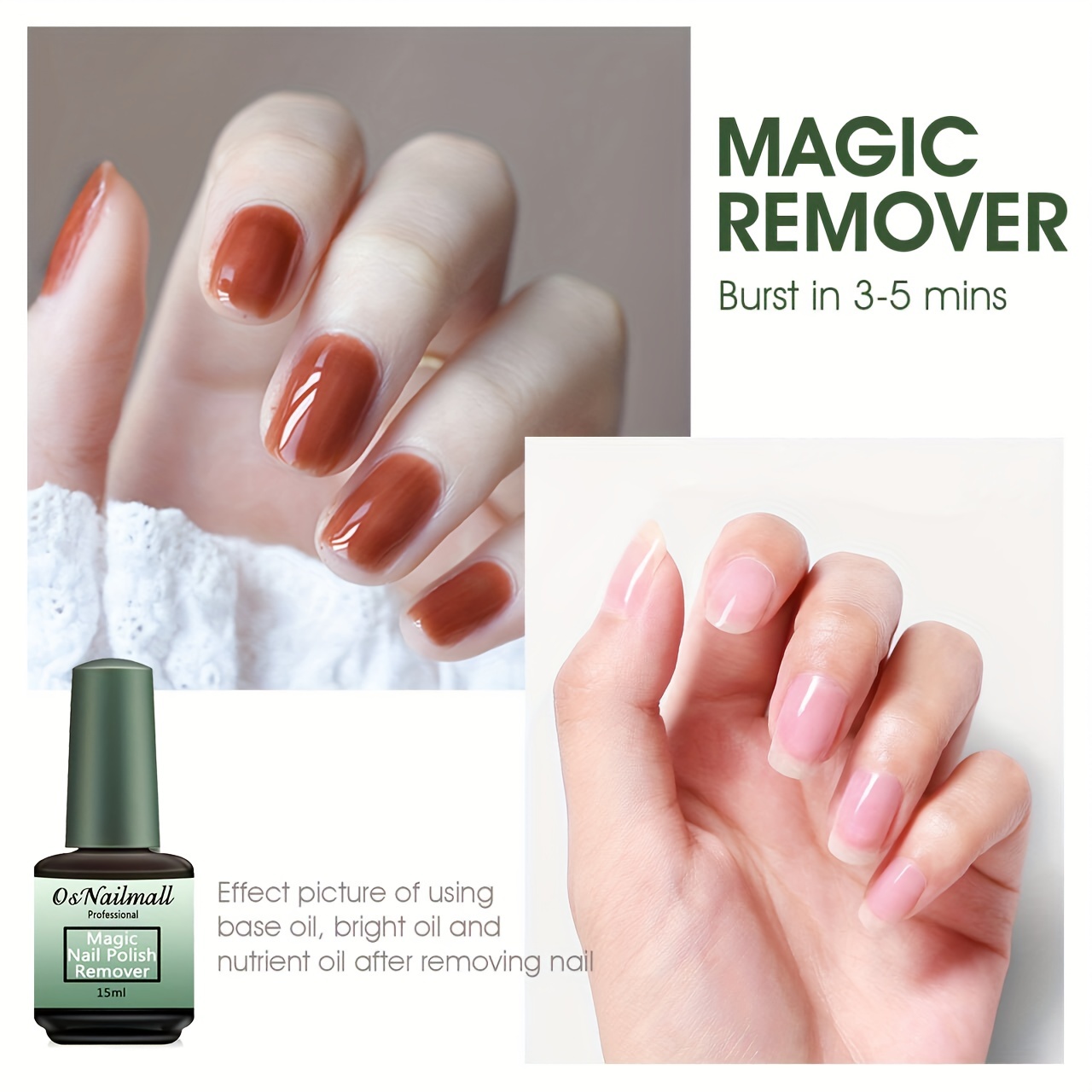 Professional Gel Nail Polish Remover 1- 5ml Quick Soak-Off, Gentle ...