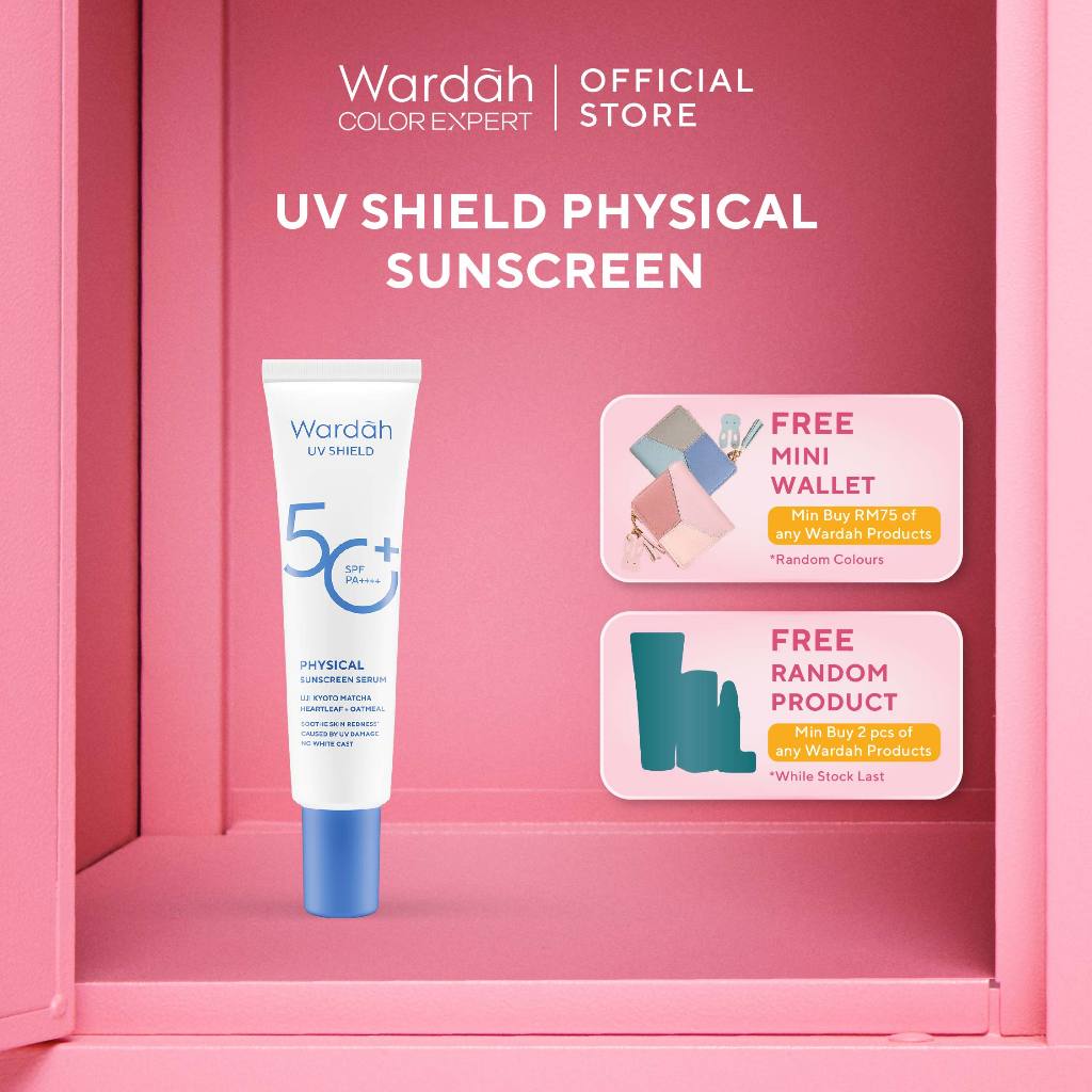 Wardah UV Shield Physical Sunscreen Serum SPF 50+ PA+++ 30 ml | Shopee ...