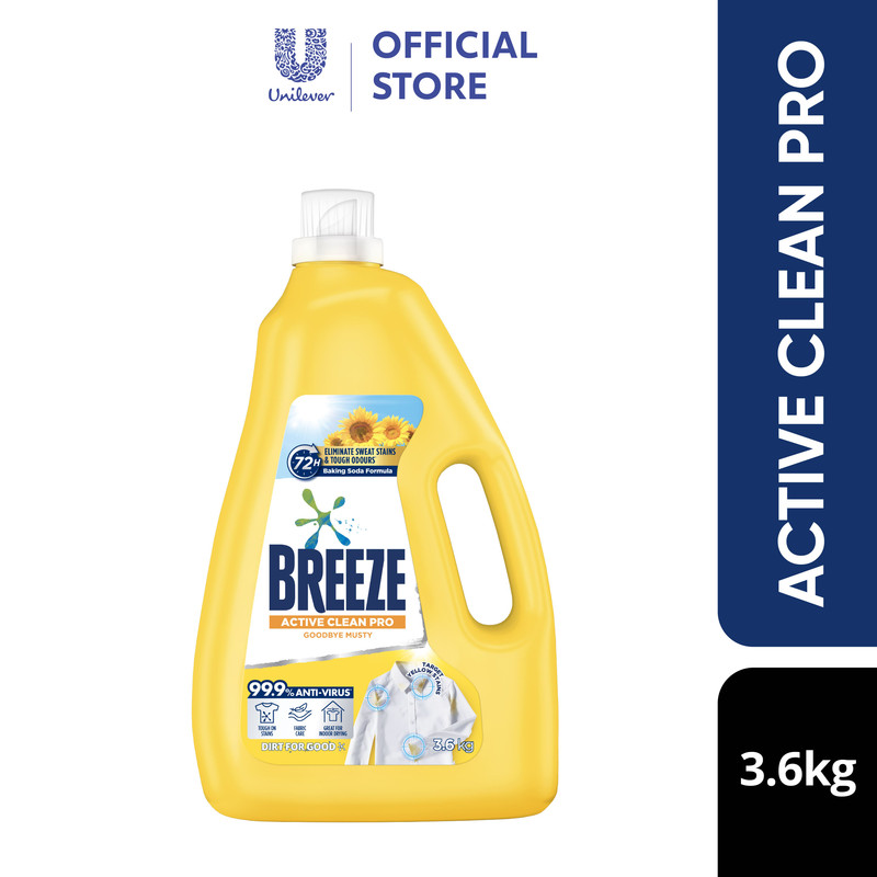 Breeze Liquid Detergent Active Clean Pro - Goodbye Musty (3.6kg ...