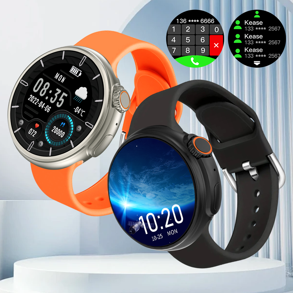 LAXASFIT GT9 Round Smartwatch Voice Call Message Alert Smartwatch with ...
