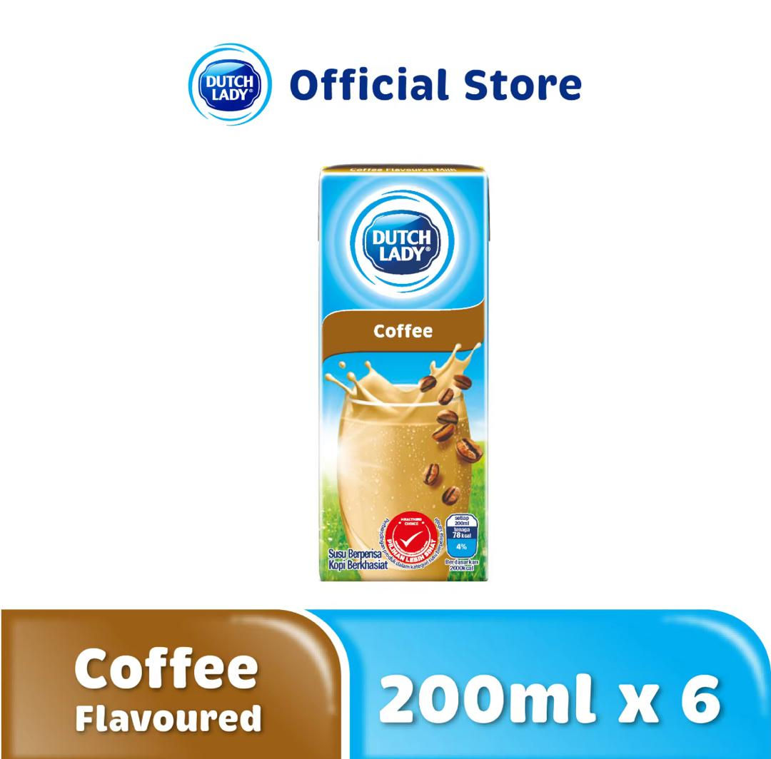 [Pack of 6] Dutch Lady UHT Milk Coffee Flavoured 200ml [Exp 01 Feb 2026 ...