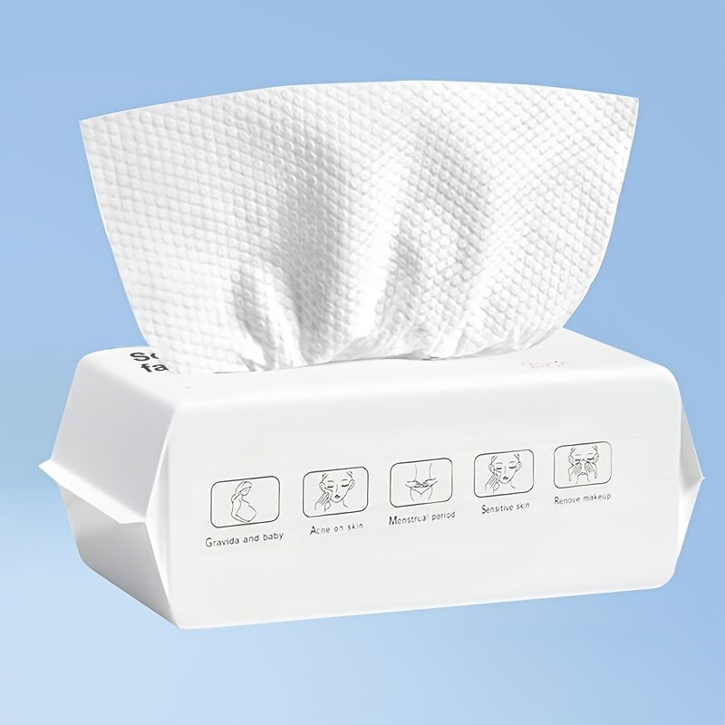 50pcs Disposable Face Towel Cotton Tissue Makeup Wipes Facial Cleanser ...