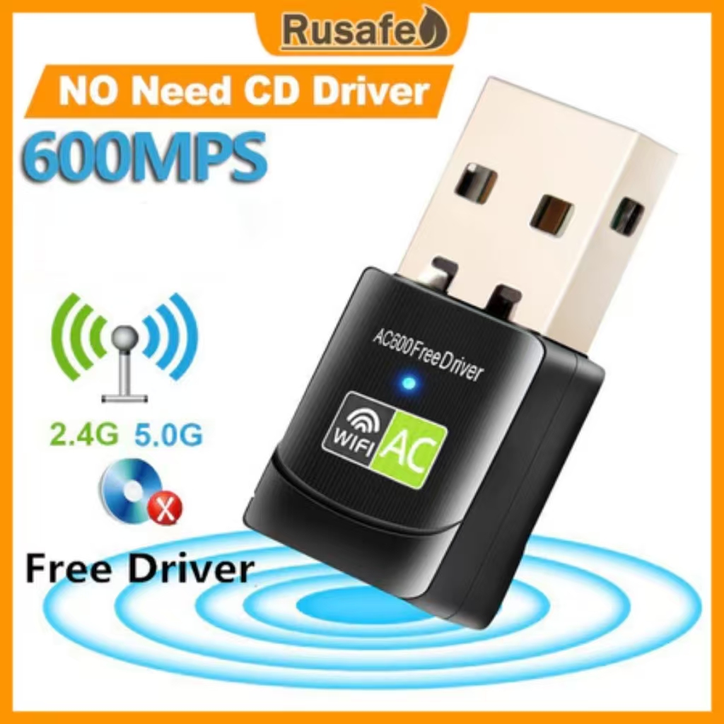 USB WiFi Adapter 600Mbps Dual-Band 2.4G/5G Hz Mini Wireless Dongle For ...