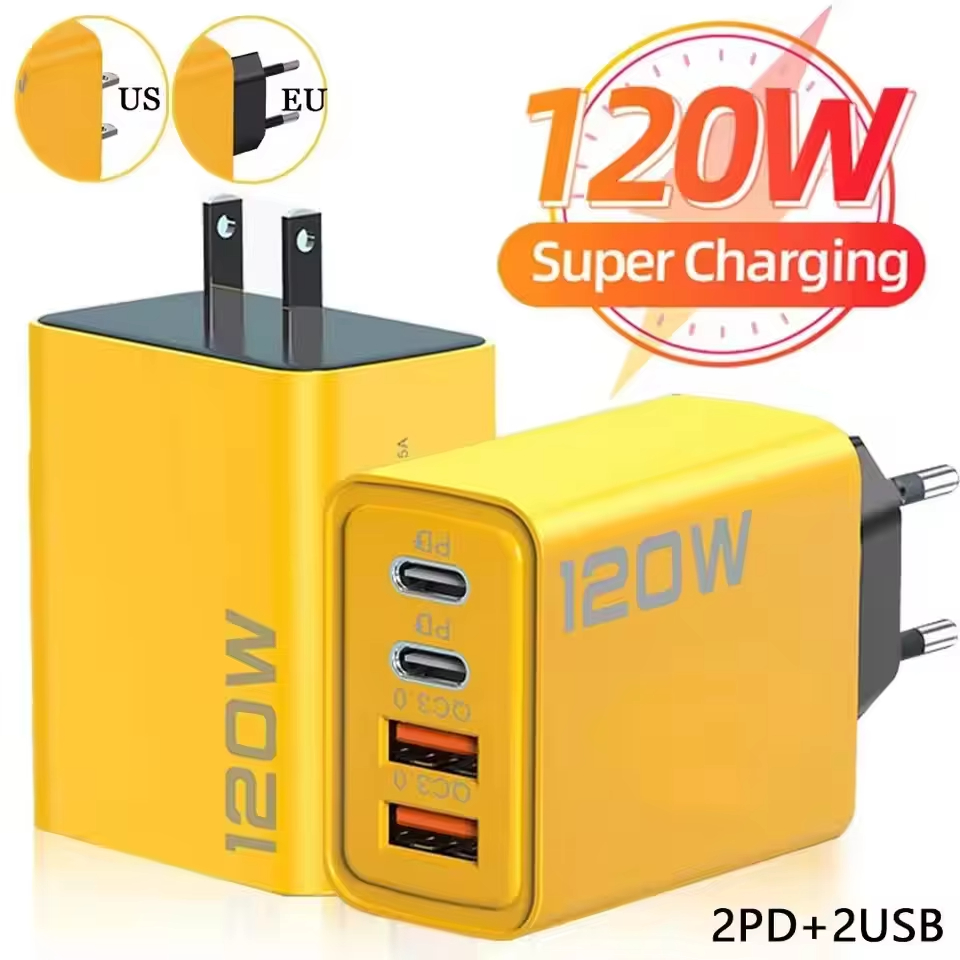 120W 4 in 1 PD USB TypeC Fast Charger Quick Charge 2.0 Power Adapter ...