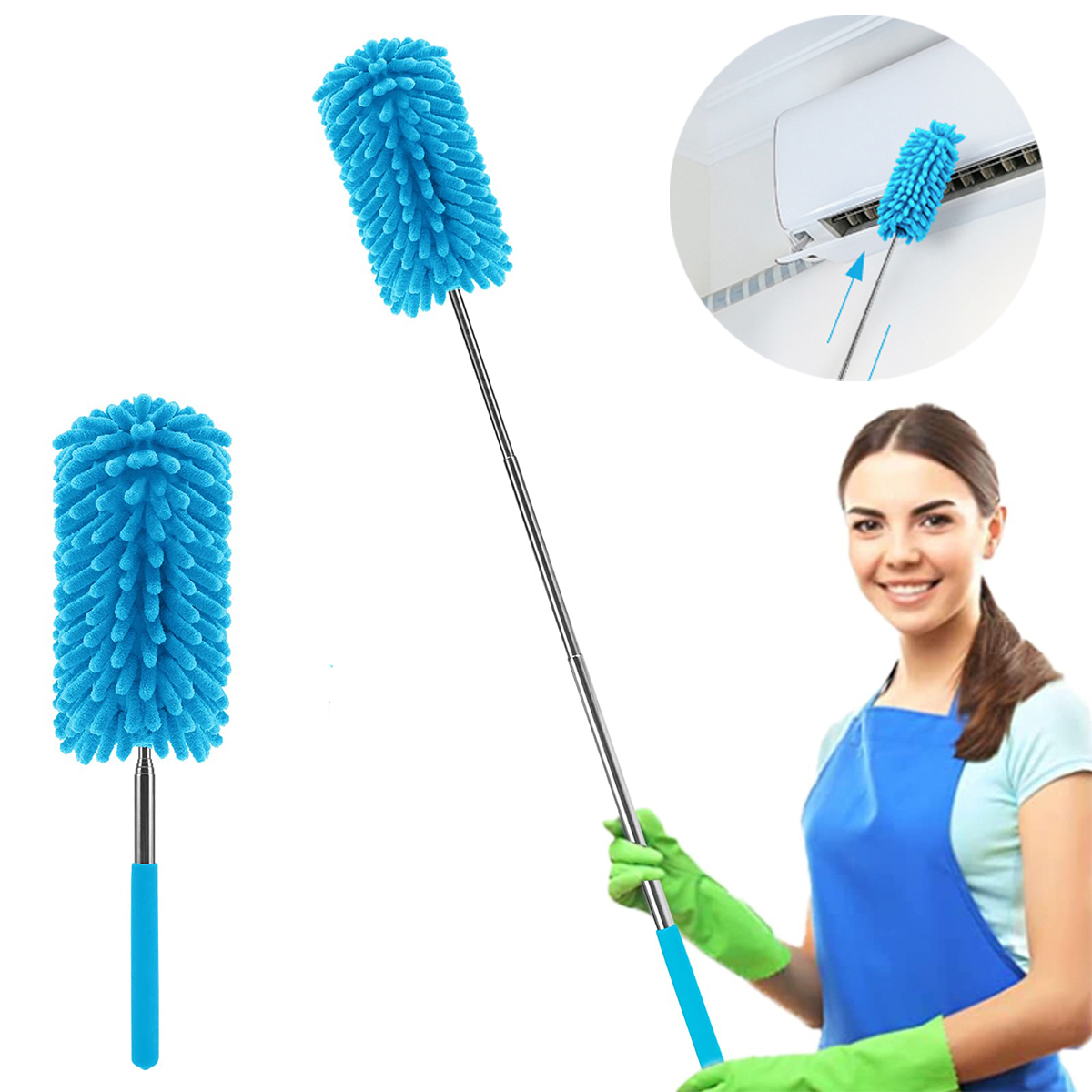 Adjustable Stretch Extendable Duster Stainless Steel Dusting Extending ...