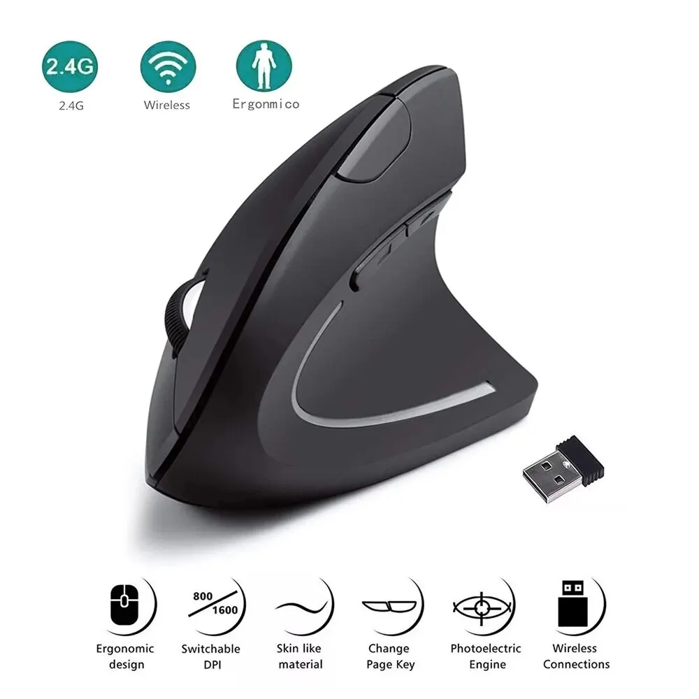Dual-mode Vertical Mouse Wireless 2.4g Charging Capability Straight Up ...