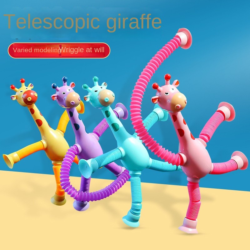 Suction Cup Giraffe Robot Retractable Toys Variety Luminous Elongation ...