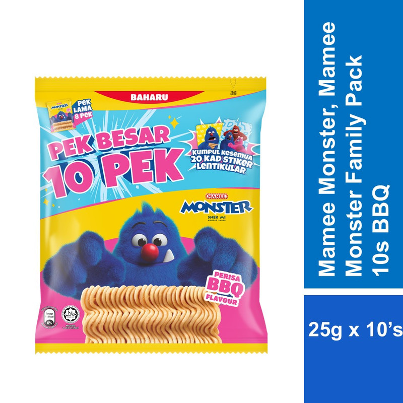 Mamee Monster Family Pack 25g x 10's BBQ | Shopee Malaysia