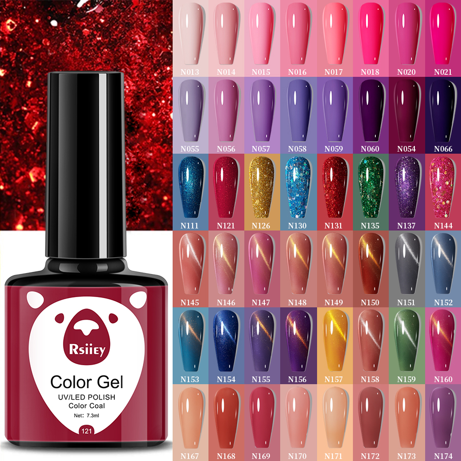 XEIJAYI 1Pc 7.3ml Gel Nail Polish Semi-permanent Hybrid Varnish Black ...