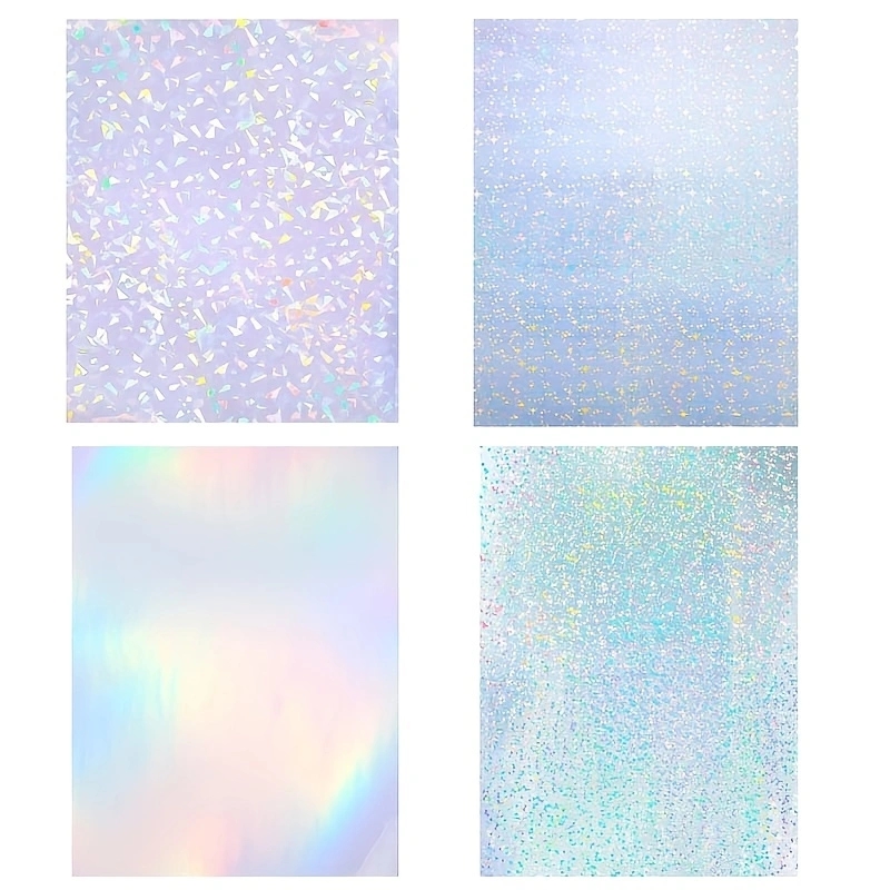 20 Sheets Holographic Sticker Paper Clear A4 Vinyl Sticker Paper Self ...