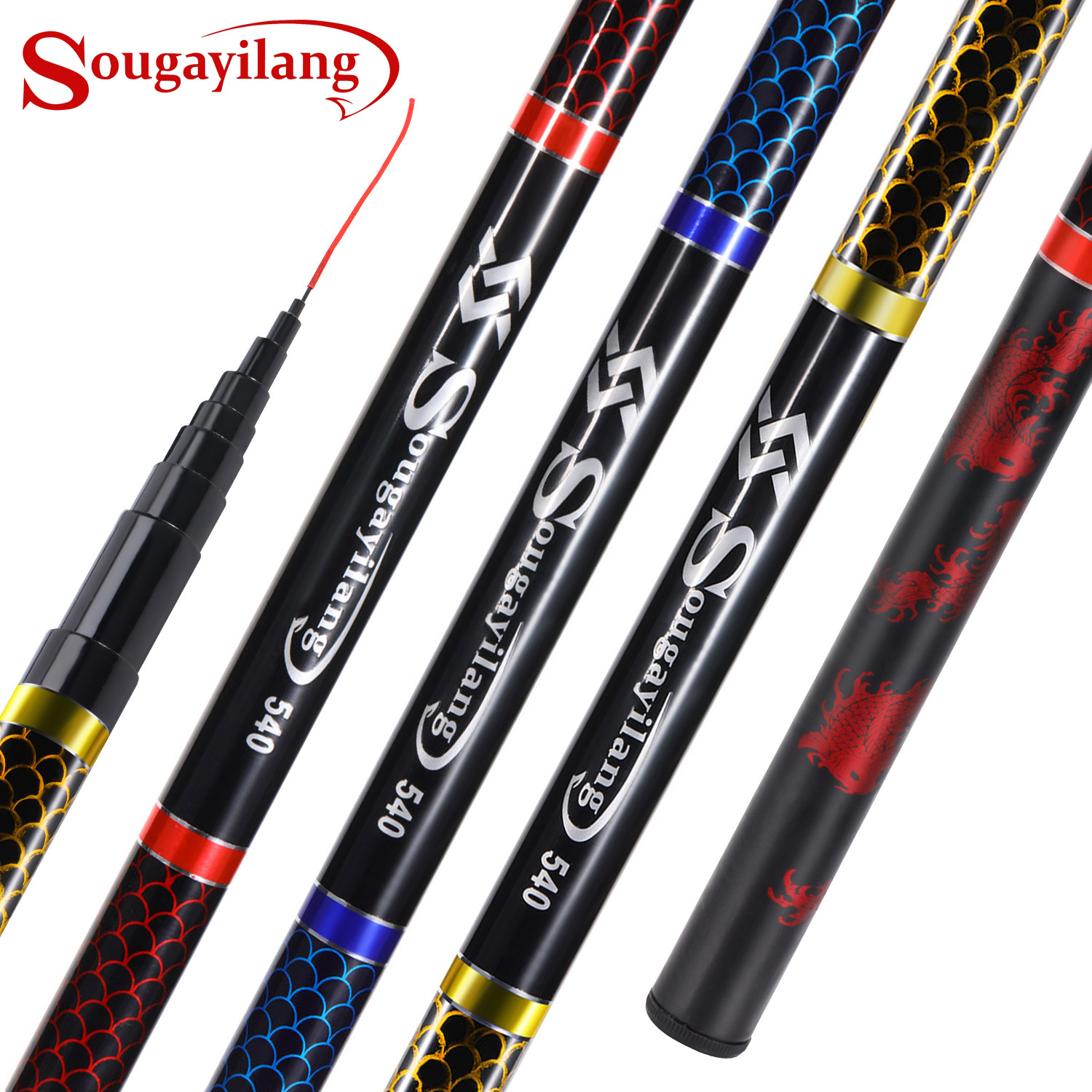 Sougayilang 2.7m-7.2m Joran Tegek Good Fishing Rod 3colors Fishing Rod ...