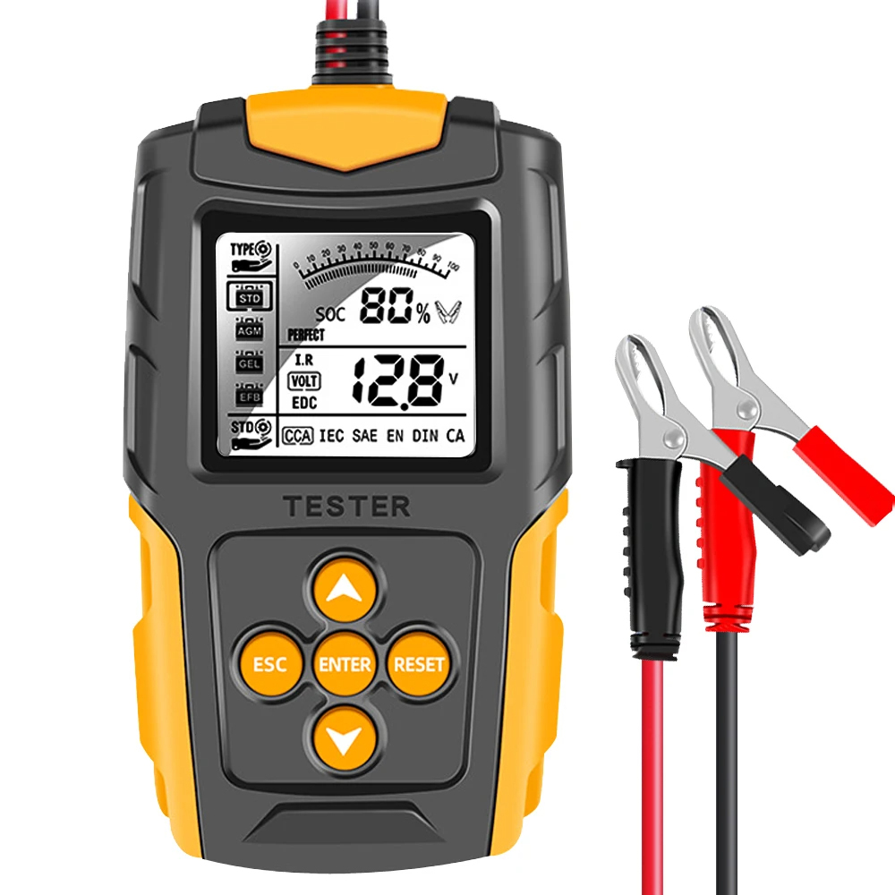 Universal 12V 24V Car Battery Tester LCD Vehicle Cranking Charging ...