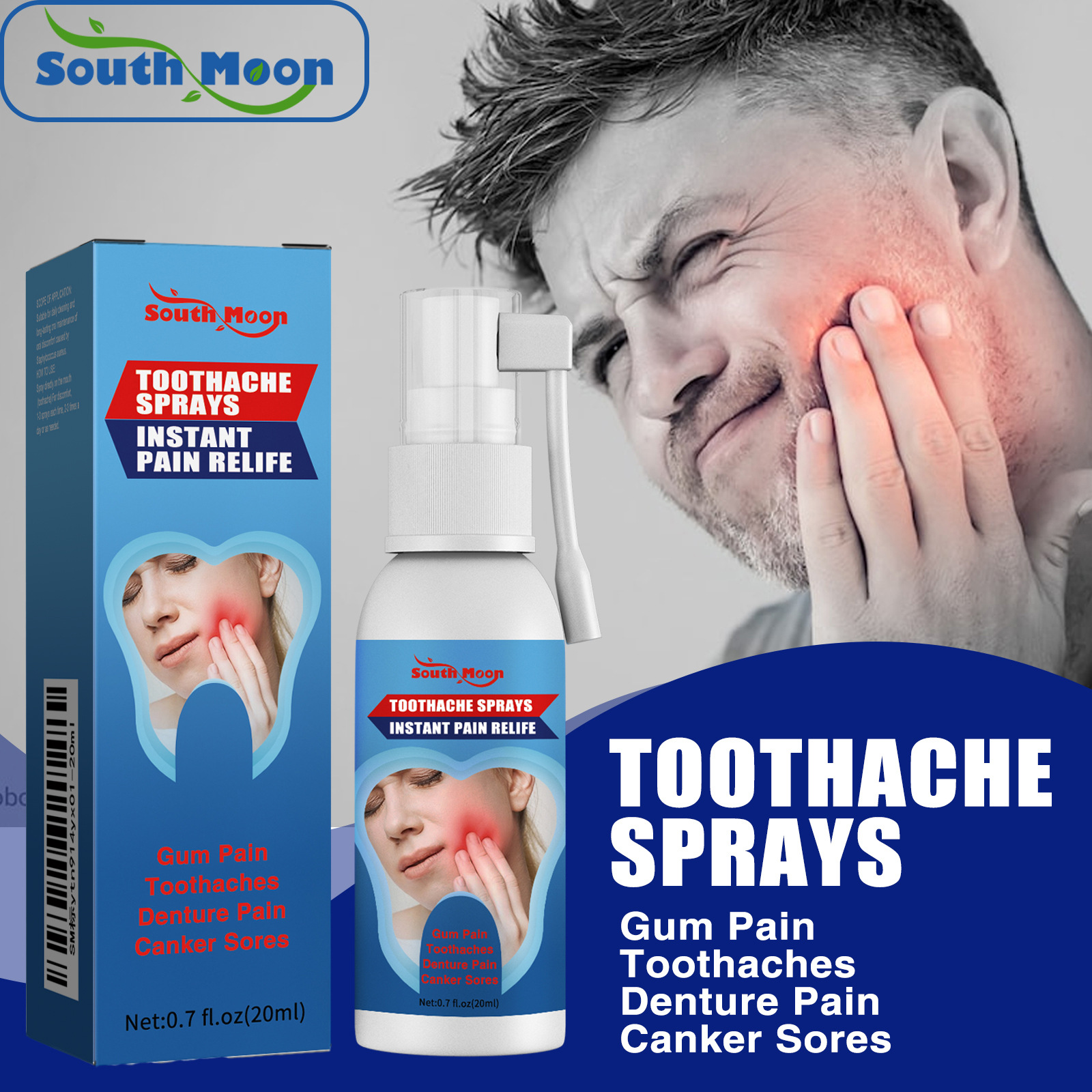 Toothache Stop Spray Mouth Ulcers Swollen Tooth Mouth Pain Tooth Decay ...