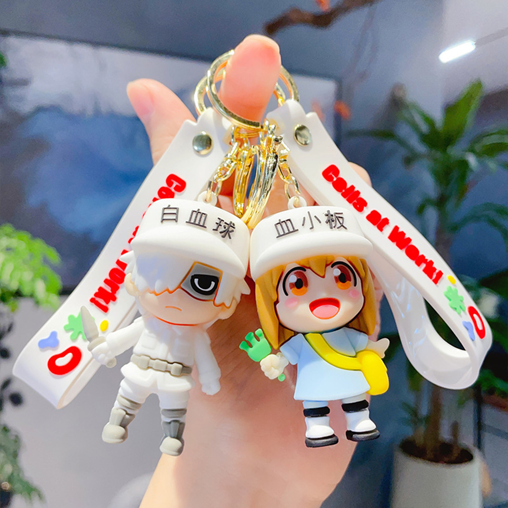 Cartoon Working Cell Keychain Creative Cute PVC Anime Doll Pendant Car ...
