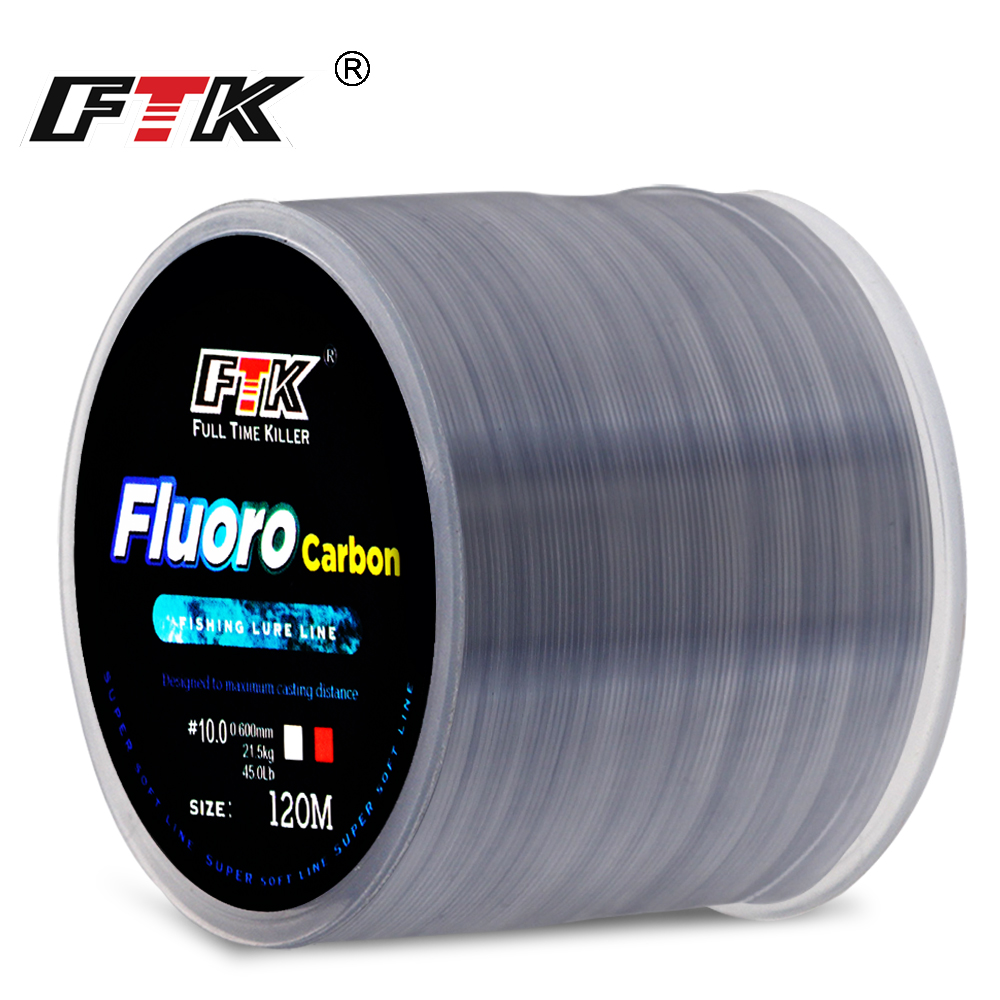 FTK 120m Grey Color Nylon Fishing Line Rope Carbon Fiber Coating Fly ...