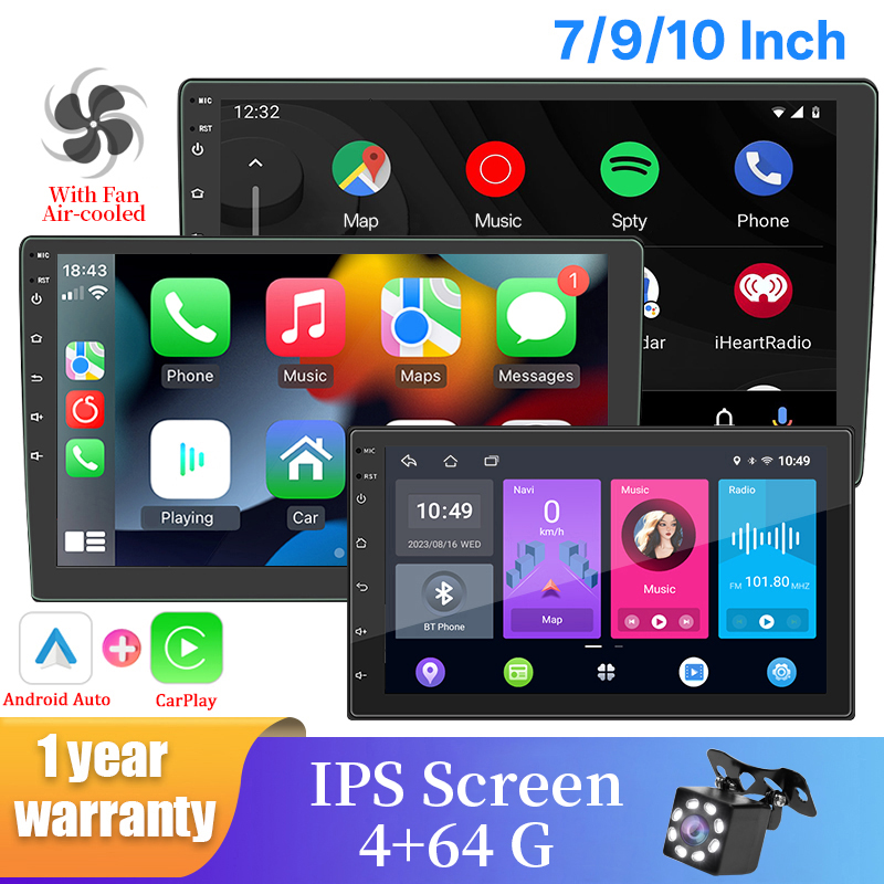 Android 7/9/10 Inch 4G+64G Car Multimedia Radio Player 2 Din Wireless Carplay Andriod Auto GPS ...