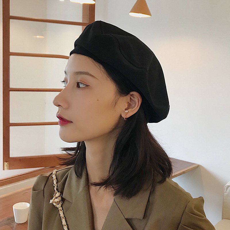 Retro Women Beret Hat Elegant Breathable Soft Cotton Female Breton Cap ...